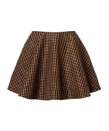 GANNI Checked Miniskirt - Brown