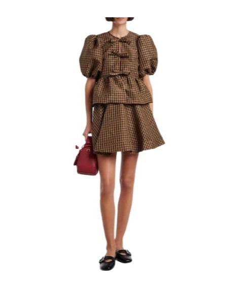 GANNI Checked Miniskirt
