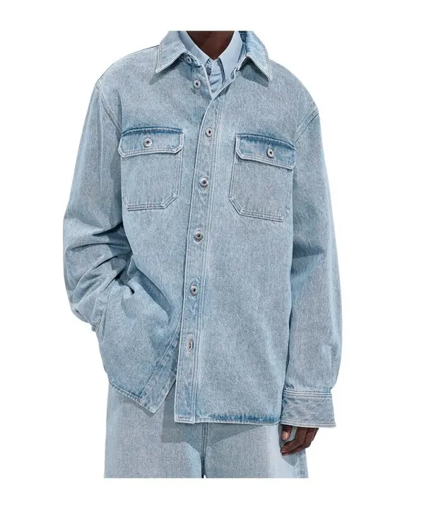 Bottega Veneta Sky Bleached Denim Overshirt - Light Bleached