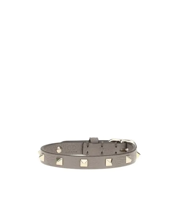 Valentino Garavani Rockstud Leather Bracelet - Gray