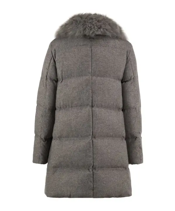 Herno Long-sleeved Fur-trim Quilted Jacket