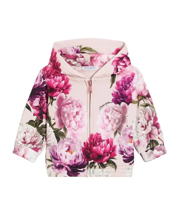 Dolce & Gabbana Floral-print Zip-up Hoodie - Multicolor