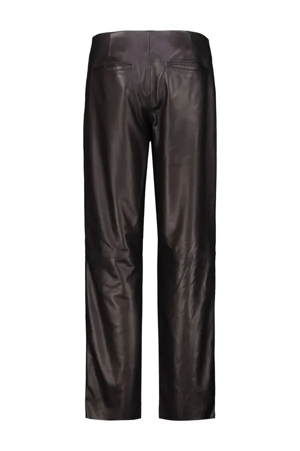 TOTEME Easy Leather Straight Leg Trousers