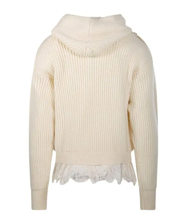 Giuseppe Di Morabito Lace Trim Hooded Sweater