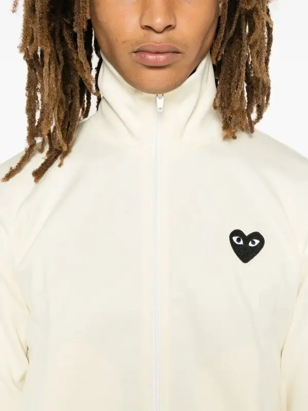 Comme Des Garçons Heart-patch Zip-up Hoodie