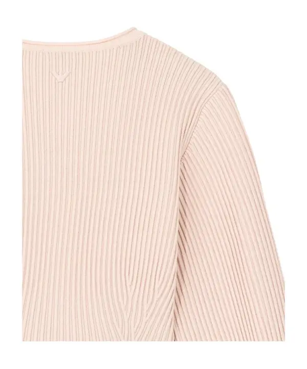 Giorgio Armani Cardigan Cropped Ribbed Knit With Puffed Sleeves