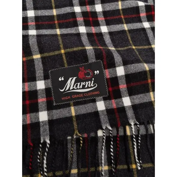Marni Logo-patch Check Pattern Scarf