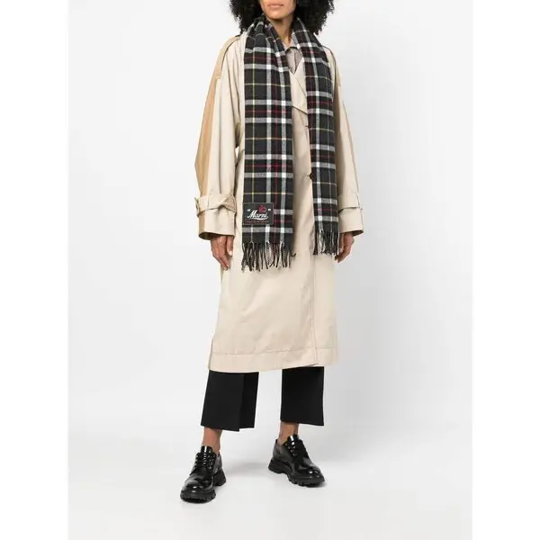 Marni Logo-patch Check Pattern Scarf