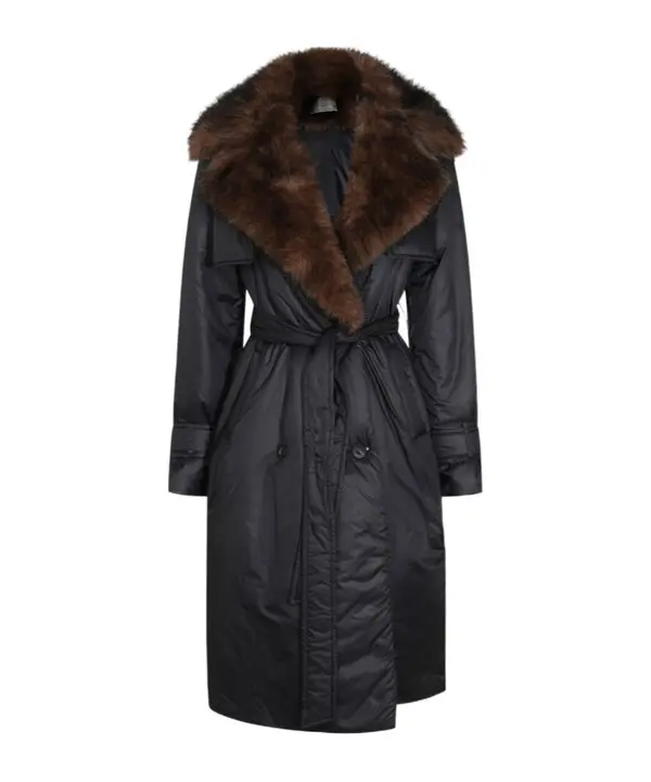 Antonelli Firenze Belted Fur-trimmed Coat