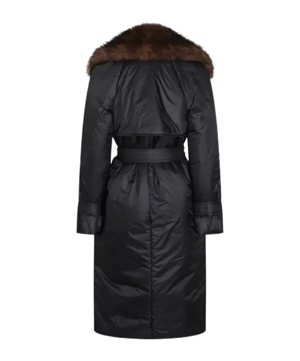 Antonelli Firenze Belted Fur-trimmed Coat