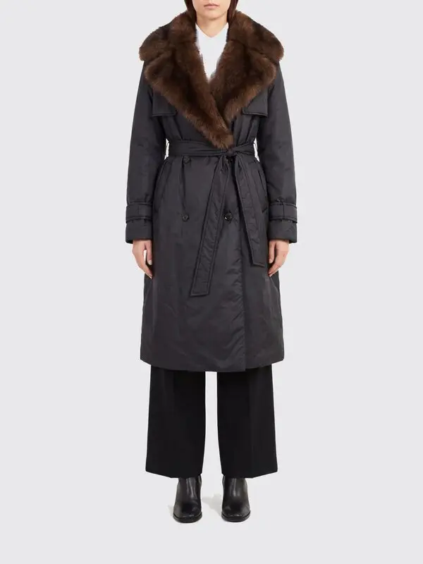 Antonelli Firenze Belted Fur-trimmed Coat