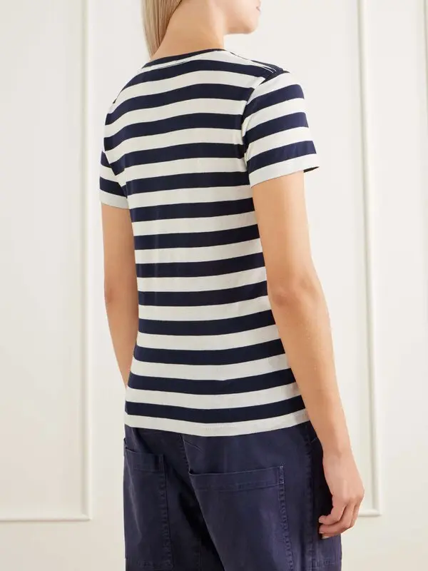 NILI LOTAN Striped Cotton-jersey T-shirt
