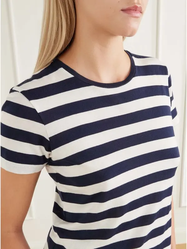 NILI LOTAN Striped Cotton-jersey T-shirt