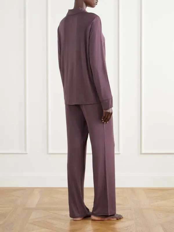 SKIMS Stretch-jersey Pajama Set - Brown