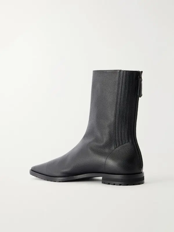 AQUAZZURA Saint Honore Full-grain Leather Ankle Boots