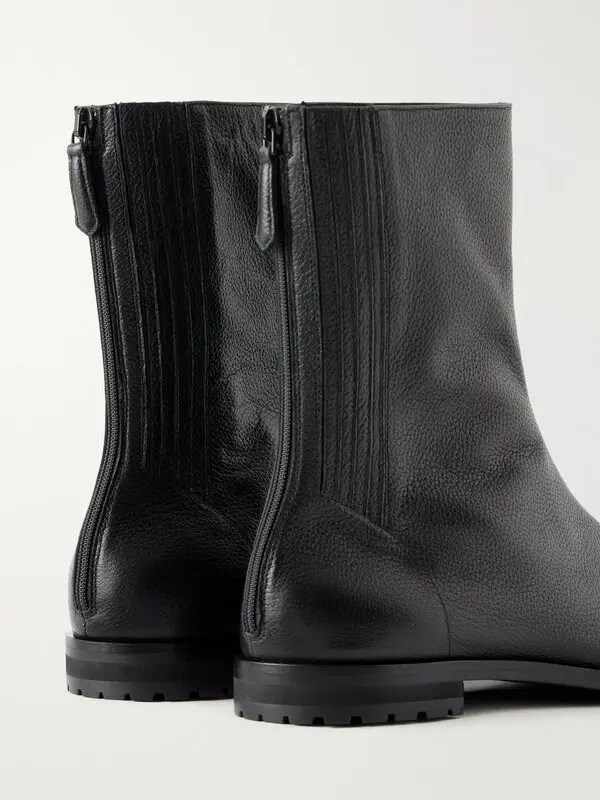 AQUAZZURA Saint Honore Full-grain Leather Ankle Boots