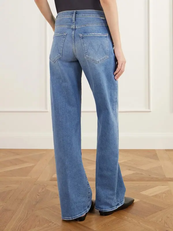 MOTHER The Lasso Sneak Mid-rise Wide-leg Jeans - Blue
