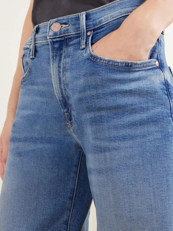MOTHER The Lasso Sneak Mid-rise Wide-leg Jeans - Blue