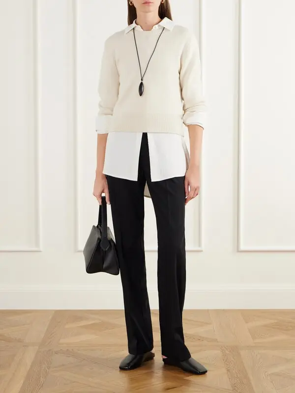 ST. AGNI 90s Wool-twill Straight-leg Pants