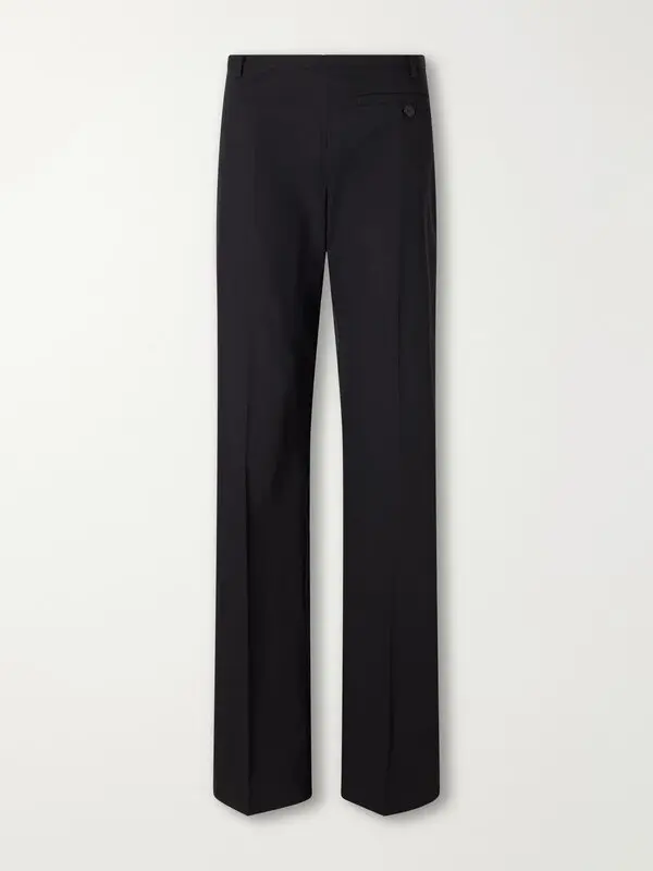 ST. AGNI 90s Wool-twill Straight-leg Pants - Black