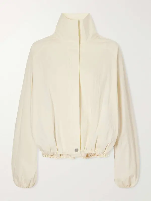 ST. AGNI Cotton-blend Poplin Bomber Jacket - Cream