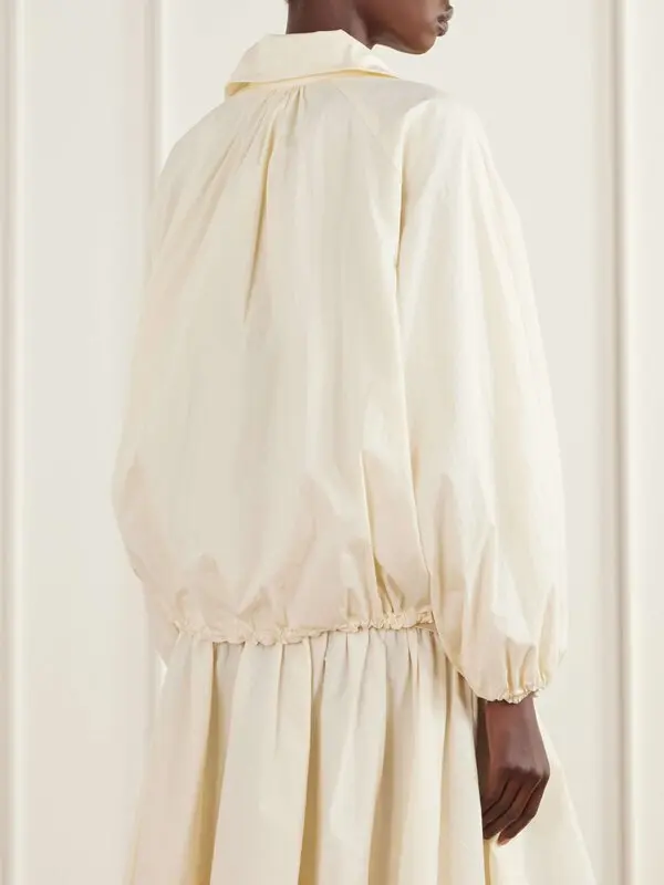 ST. AGNI Cotton-blend Poplin Bomber Jacket - Cream