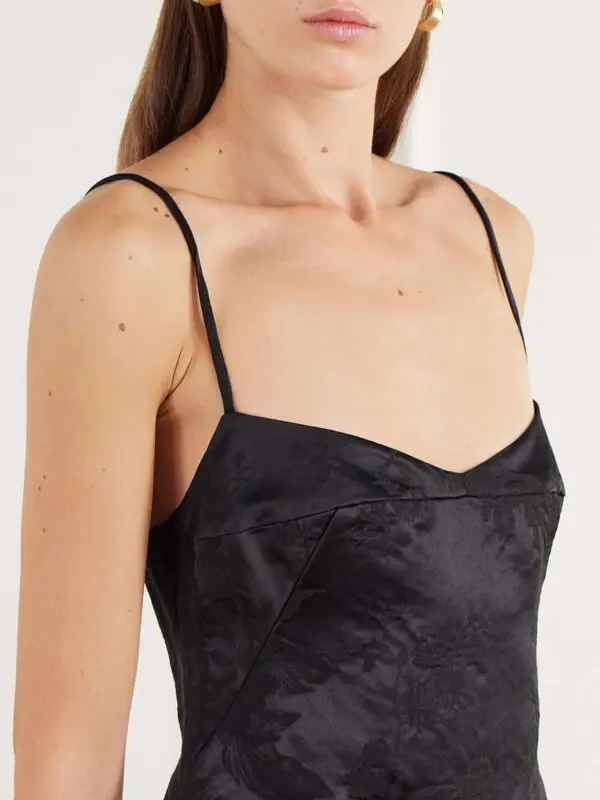 ST. AGNI Wool And Silk-blend Floral-jacquard Cloqué Cami