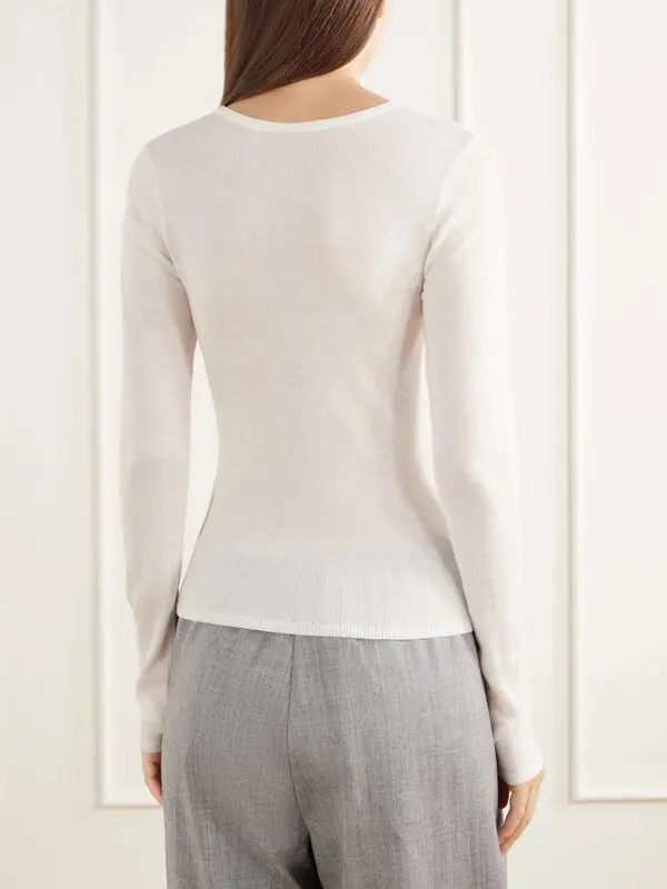 ST. AGNI Ribbed Merino Wool Knitted Top