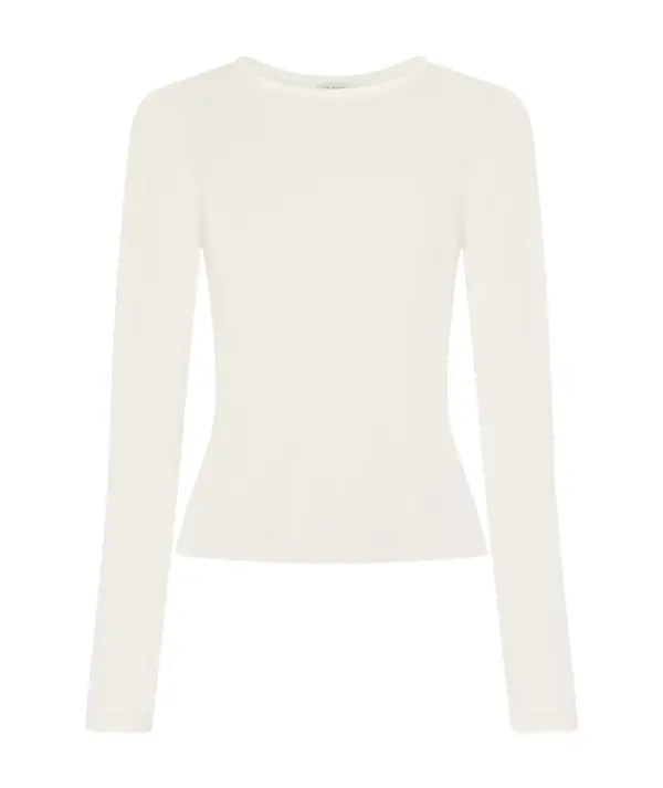 ST. AGNI Ribbed Merino Wool Knitted Top - Cream
