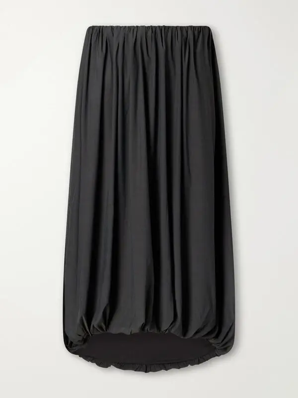 ST. AGNI Balloon Gathered Chiffon Midi Skirt - Gray