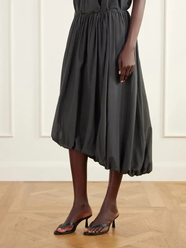 ST. AGNI Balloon Gathered Chiffon Midi Skirt - Gray