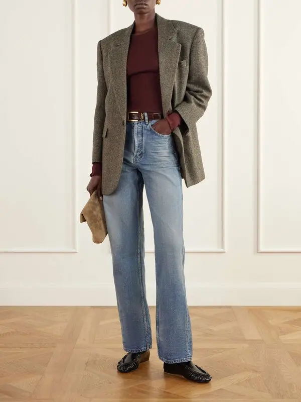 Saint Laurent Loaferino Gathered Leather Ballet Flats