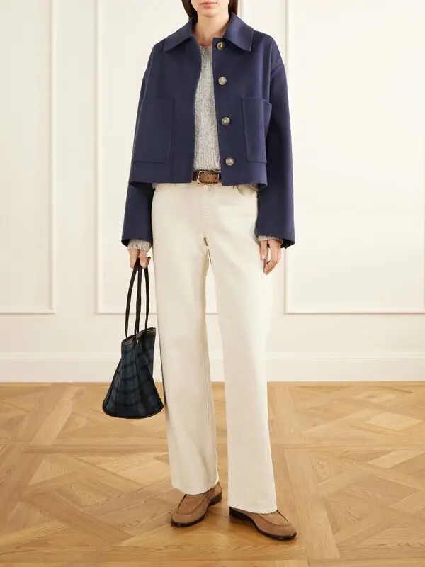Suzie Kondi Selini Cropped Mottled Cashmere Sweater