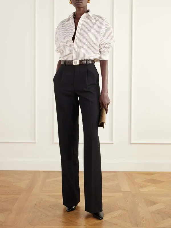 Saint Laurent Capucine 95 Leather Ankle Boots