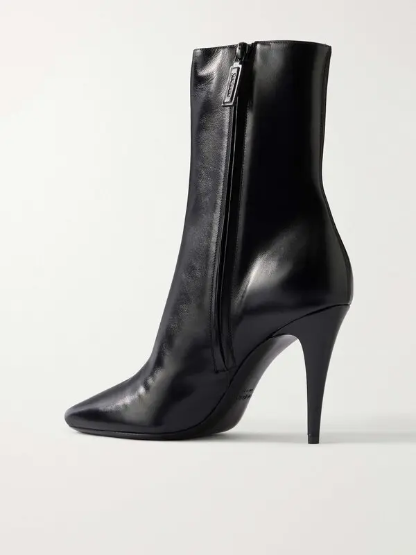 Saint Laurent Capucine 95 Leather Ankle Boots