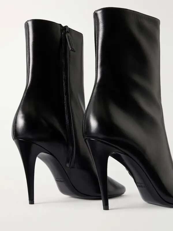 Saint Laurent Capucine 95 Leather Ankle Boots