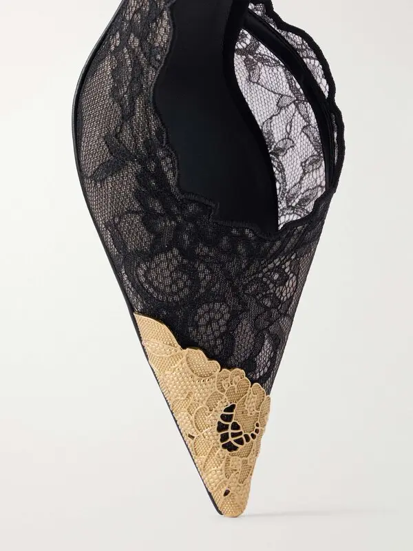 JIMMY CHOO Faiz 65 Embellished Lace Pumps