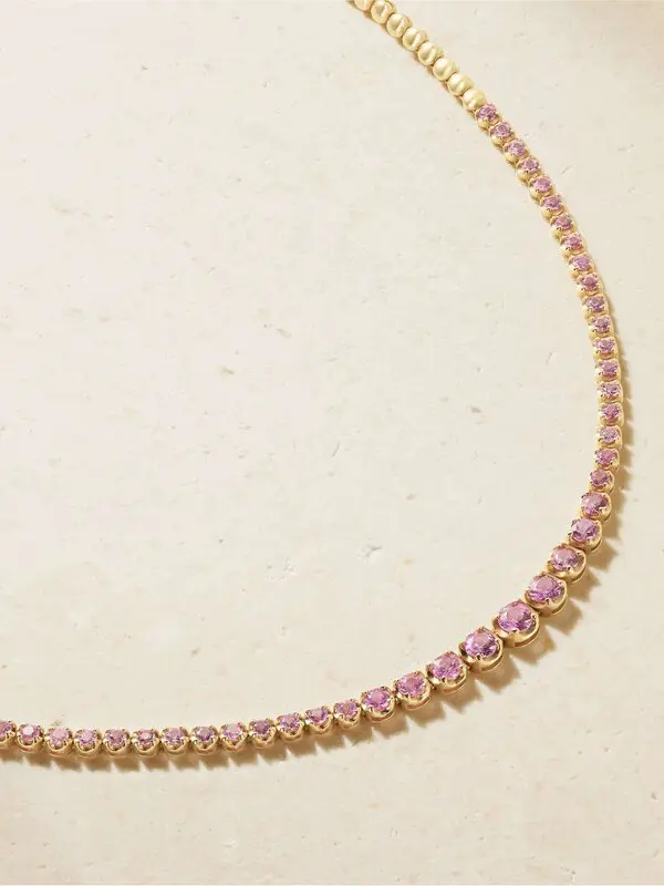 JENNIFER MEYER Small 18-karat Gold Sapphire Tennis Necklace
