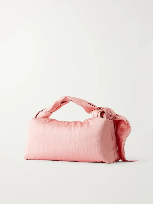 Erdem East West Bloom Crystal-embellished Embroidered Textured Satin Top-handle Bag
