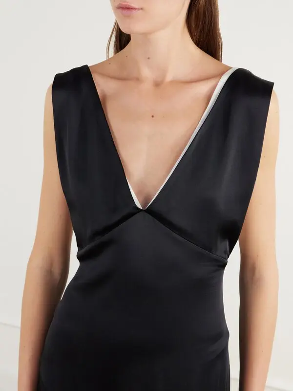 Stella McCartney Two-tone Tie-detailed Satin Gown