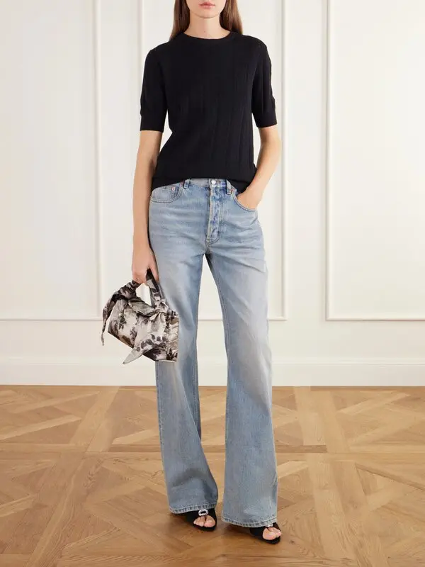 Erdem East West Bloom Floral-print Textured Satin Top-handle Bag