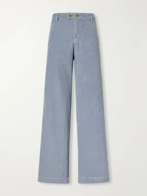 B Sides Cotton-blend Corduroy Wide-leg Pants - Blue