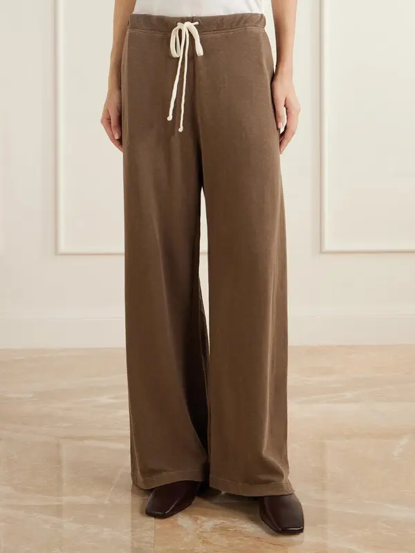 JAMES PERSE Cotton-terry Wide-leg Sweatpants