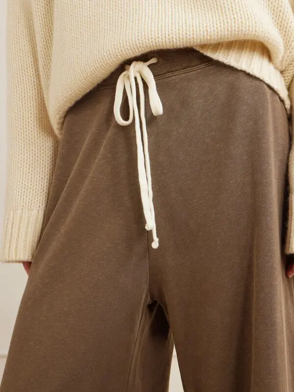 JAMES PERSE Cotton-terry Wide-leg Sweatpants
