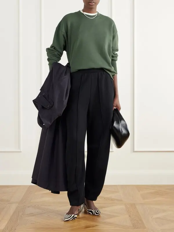 JAMIE HALLER The Baggy Crew French Cotton-terry Sweatshirt