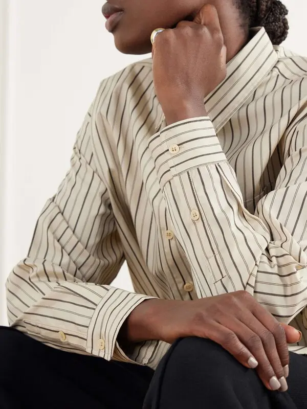 JAMIE HALLER The Essential Striped Cotton-poplin Shirt