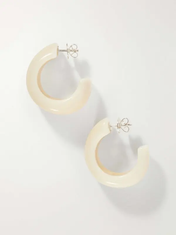 HUNTING SEASON The Halfmoon Tagua Seed Earrings - Ivory