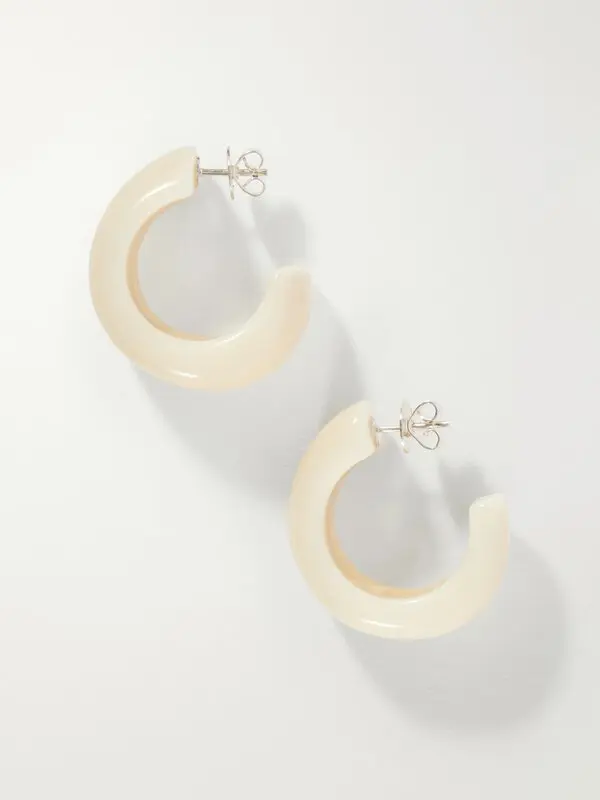 HUNTING SEASON The Halfmoon Tagua Seed Earrings - Neutrals