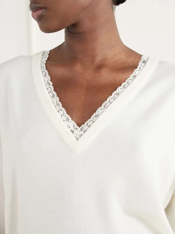 Posse Lace-trimmed Wool Sweater