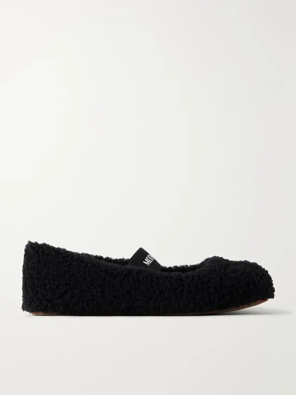 Moon Boot Shearling Ballet Flats - Black